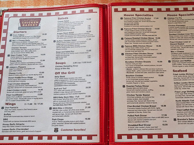 This menu reads like a love letter to comfort food, promising crispy adventures in every category.