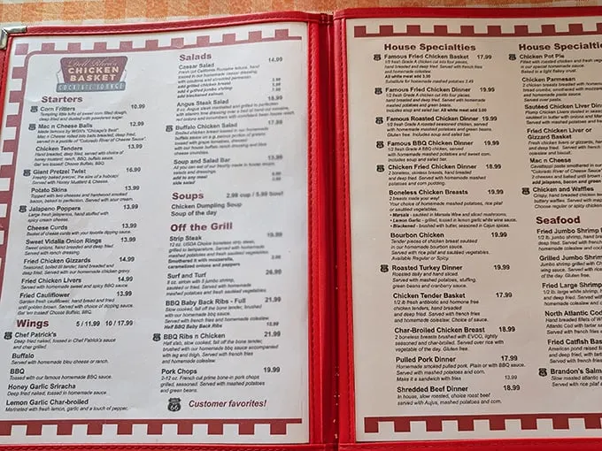 This menu reads like a love letter to comfort food, promising crispy adventures in every category.
