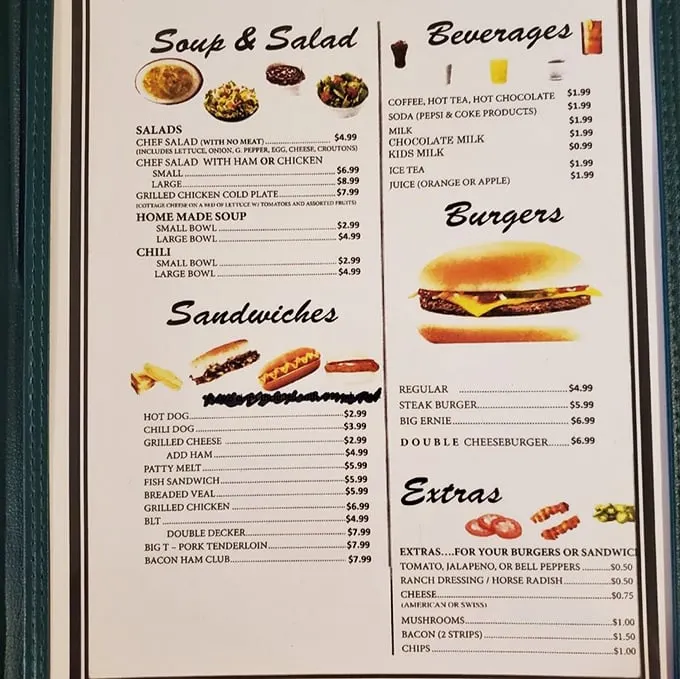 The menu reads like a love letter to American comfort food classics. No foam, no deconstruction, no pretension—just the dishes that have sustained generations of hungry Ohioans.