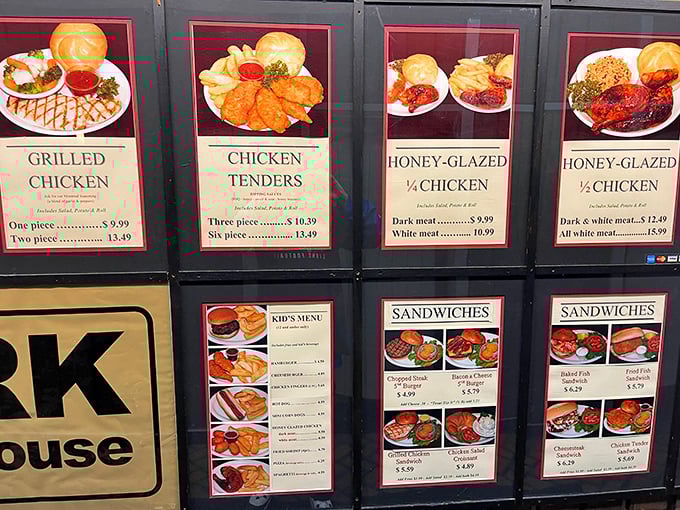 The menu board—a photographic promise of good things to come—showcases hearty portions that would make your cardiologist wince and your inner child cheer.