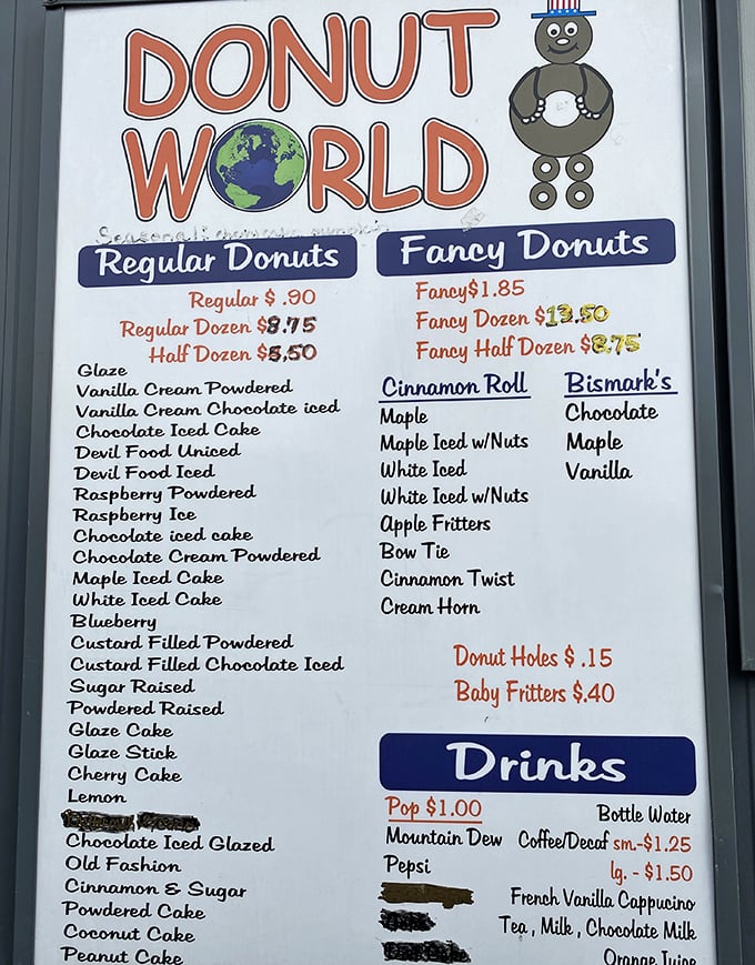The menu board tells the whole delicious story – from regular to fancy, every option is a winner.