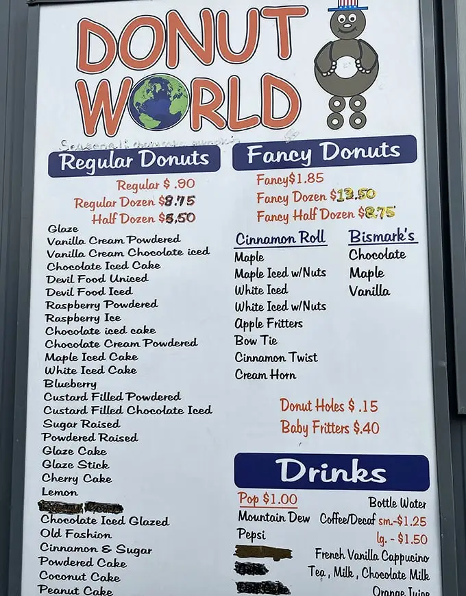 The menu board tells the whole delicious story – from regular to fancy, every option is a winner.