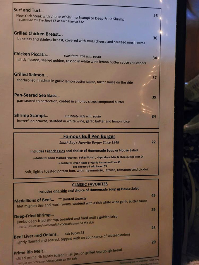 A menu that doesn't need trendy reinvention—just perfectly executed classics that have satisfied hungry diners for generations.