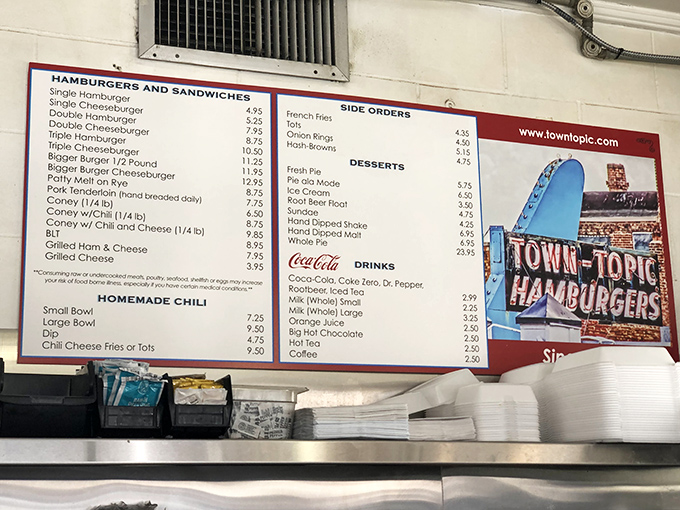The menu board—a sacred text of comfort food scripture. No fancy descriptions needed when the food speaks this eloquently.