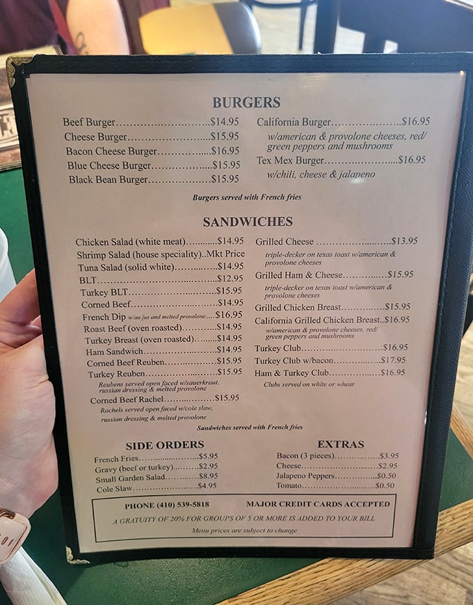 A menu that doesn't need fancy fonts or flowery descriptions—just honest food that makes Baltimore natives nod in knowing appreciation.