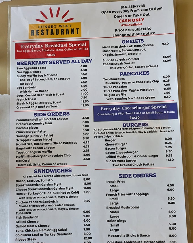 A menu that doesn't need fancy fonts or pretentious descriptions – just honest food that speaks for itself.