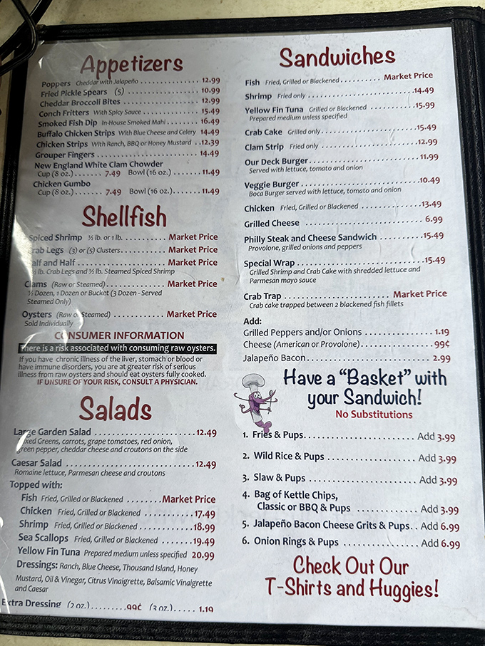 The menu reads like a love letter to the ocean, with options that'll have you playing eeny-meeny-miney-mo before surrendering to the fish sandwich's siren call.