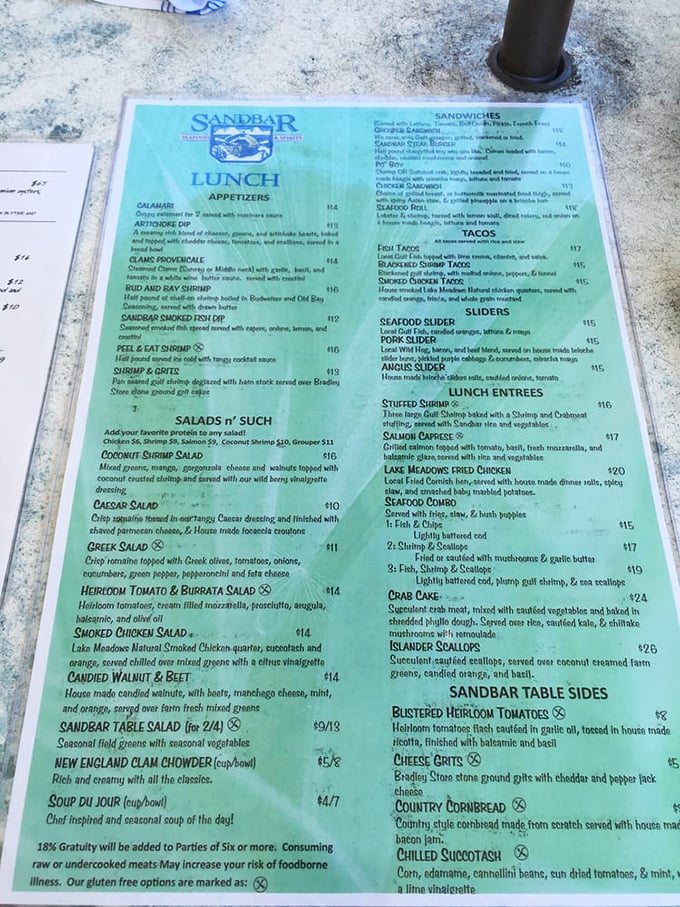 The menu reads like a love letter to the Gulf of Mexico. Decisions this difficult should come with a therapist on standby.