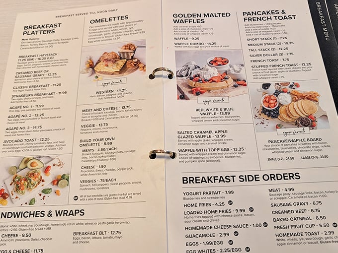 A menu that reads like a love letter to breakfast classics and innovative comfort food—decisions have never been so deliciously difficult.