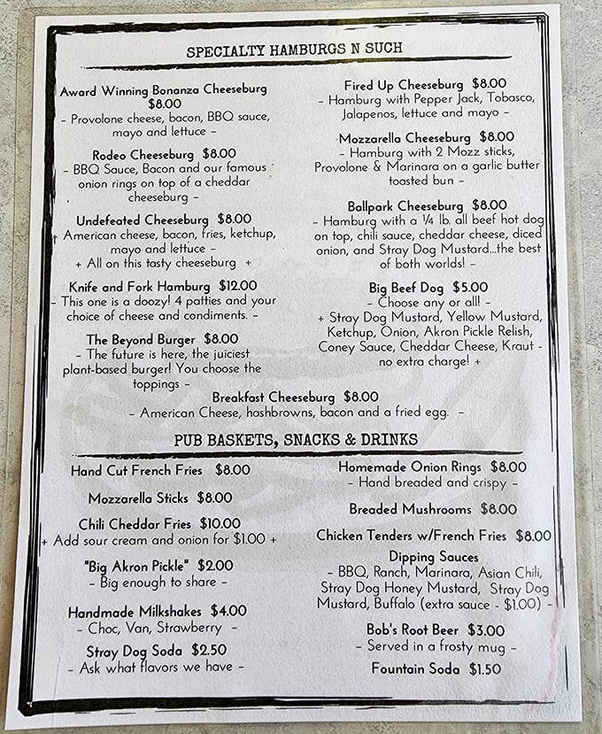 This menu isn't just a list of food—it's a declaration that sometimes the best innovations are the ones that never needed changing.