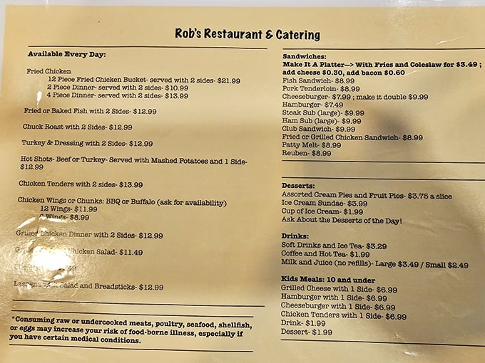 A menu that doesn't need fancy fonts or flowery descriptions—just straightforward comfort food classics that have stood the test of time and countless hungry Ohioans.