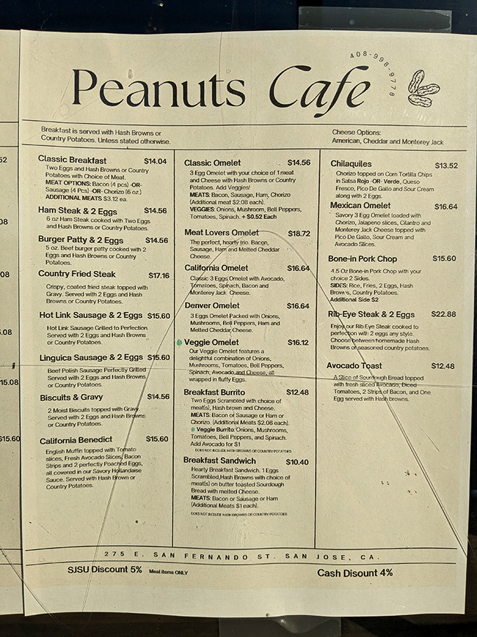 A menu that reads like a love letter to breakfast classics. No molecular gastronomy, no deconstructed anything—just honest food done right.
