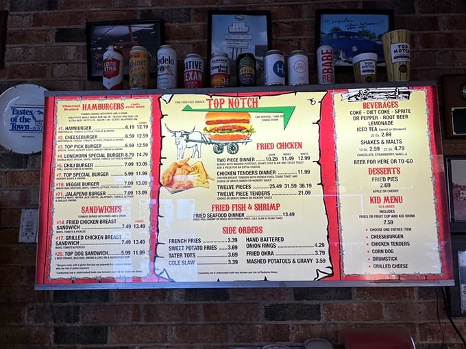 A menu board that hasn't needed updating in decades – when you've perfected comfort food, why mess with success?