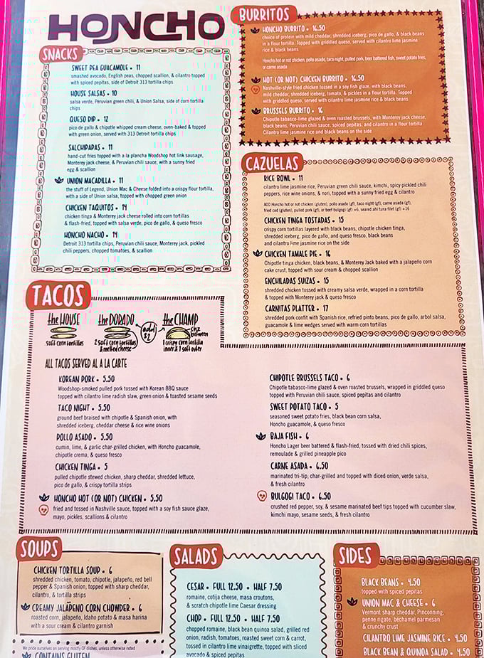 When Mexican meets comfort food magic, your taste buds win the lottery - just look at those options.