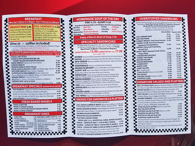 This menu isn't just a list—it's a sacred text of deli possibilities. Study it carefully; life-changing decisions await.