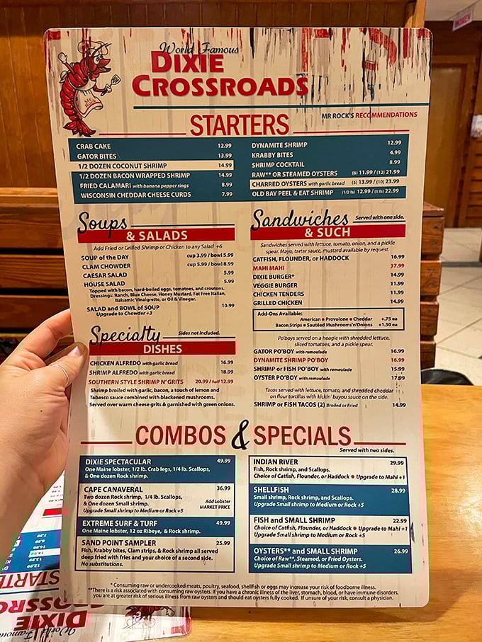 The menu reads like a love letter to the ocean, with rock shrimp playing the starring role in this delicious maritime romance.