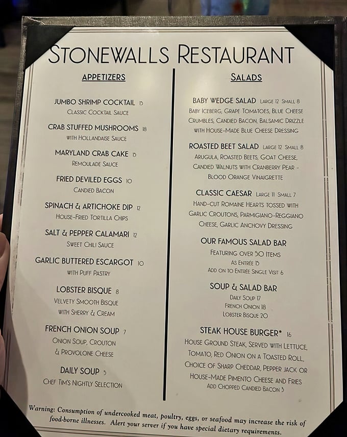 The menu reads like a love letter to classic American cuisine—each item promising a flavor journey worth every calorie.