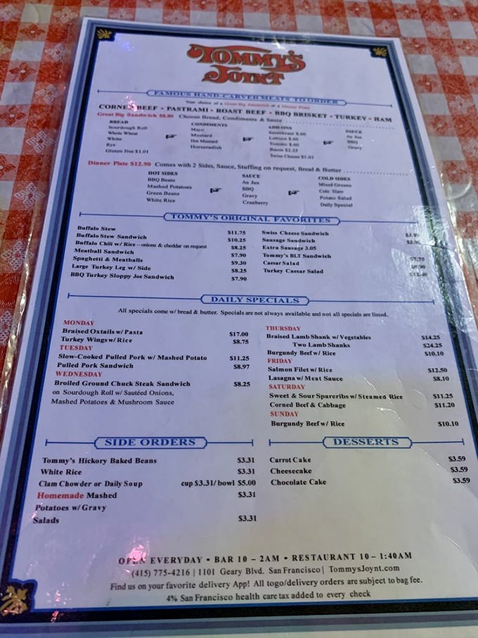 The menu at Tommy's reads like a comfort food greatest hits album. No avocado toast here—just substantial, satisfying classics that your stomach will thank you for.