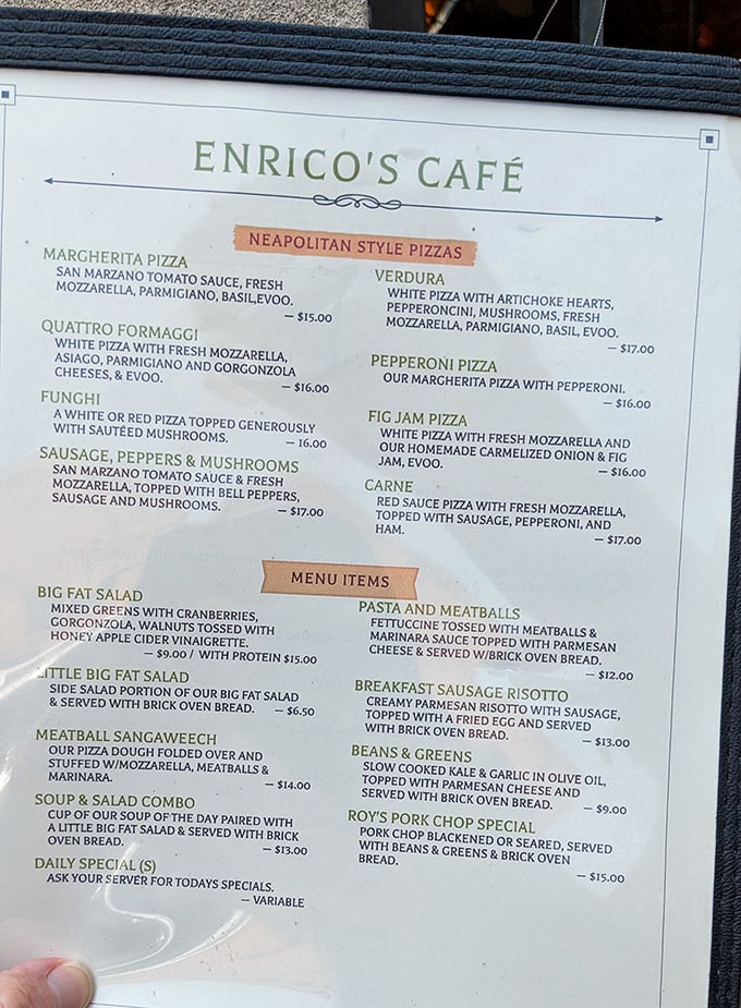 Decision paralysis has never been so delicious. The menu at Enrico's reads like a love letter to Italian comfort food—with that breakfast risotto calling your name.