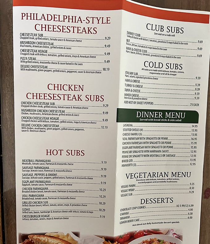 This menu reads like a love letter to comfort food, featuring Philadelphia-style cheesesteaks that'll make Rocky proud.