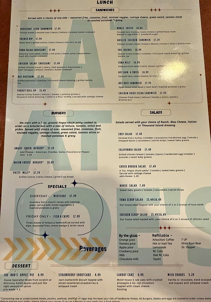 The lunch menu reads like a greatest hits album of American classics—no molecular gastronomy or deconstructed anything, just food that satisfies the soul.