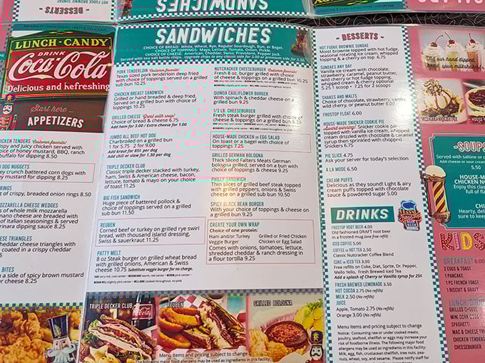 A menu that reads like a love letter to comfort food. No molecular gastronomy here, just dishes that warm your soul.