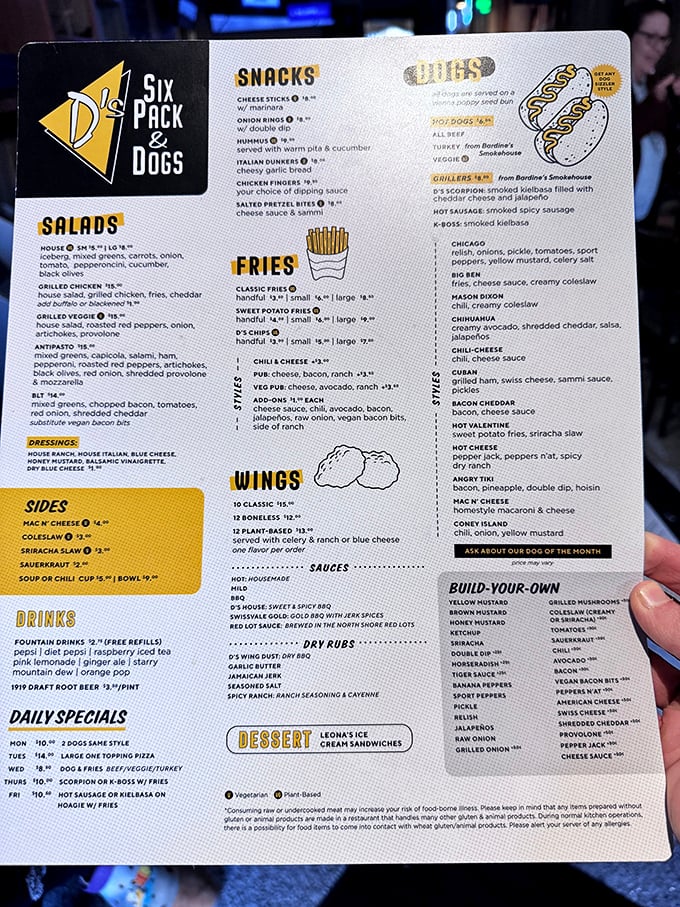 The menu tells the story—this isn't just a place that serves food, it's a place that understands the art of casual dining.