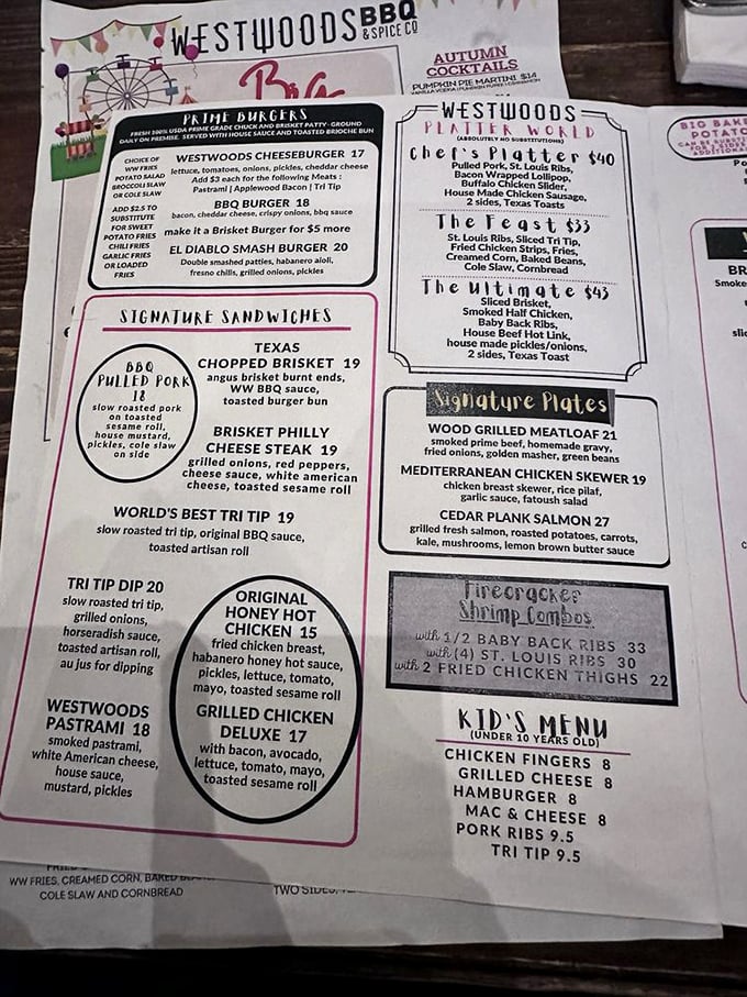 This isn't just a menu—it's a roadmap to happiness. The "World's Best Tri Tip" isn't just bragging; it's a challenge accepted by your taste buds.