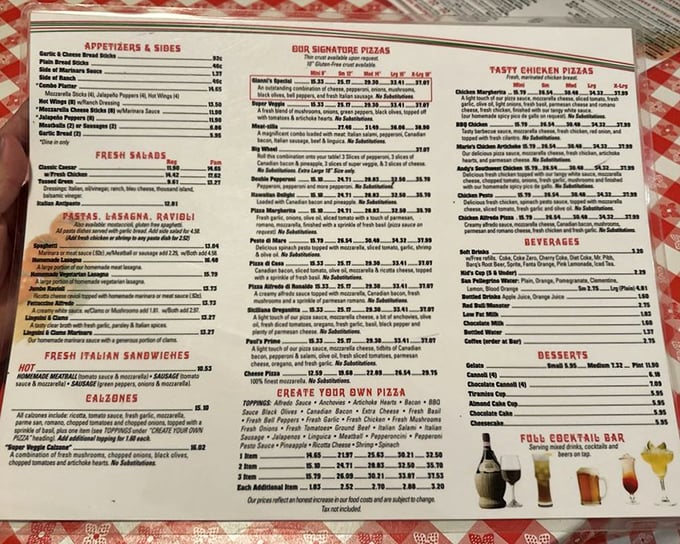 This menu reads like a love letter written entirely in melted cheese and dreams.