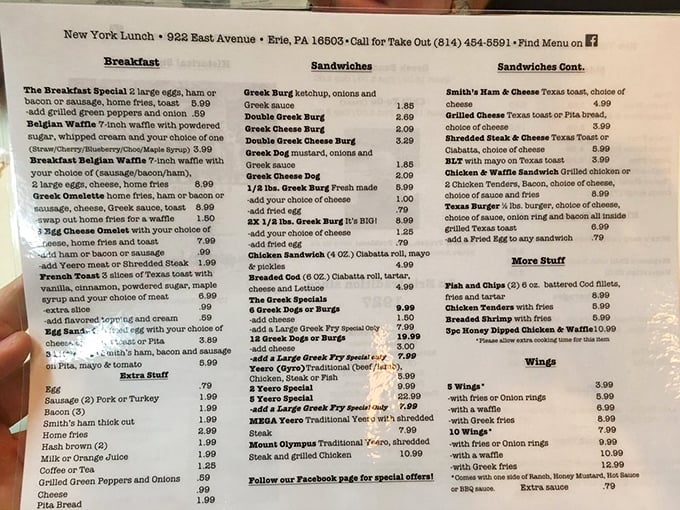 This menu isn't trying to impress food critics – it's trying to feed hungry humans with honest food at honest prices.