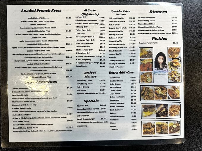 A menu that doesn't need fancy fonts or flowery descriptions—just honest food that makes decision-making the hardest part of your visit.