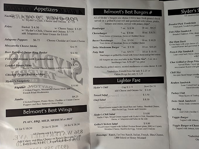 This menu isn't trying to impress food critics—it's aiming straight for your heart. Belmont's Best Burgers aren't just a name, they're a promise.