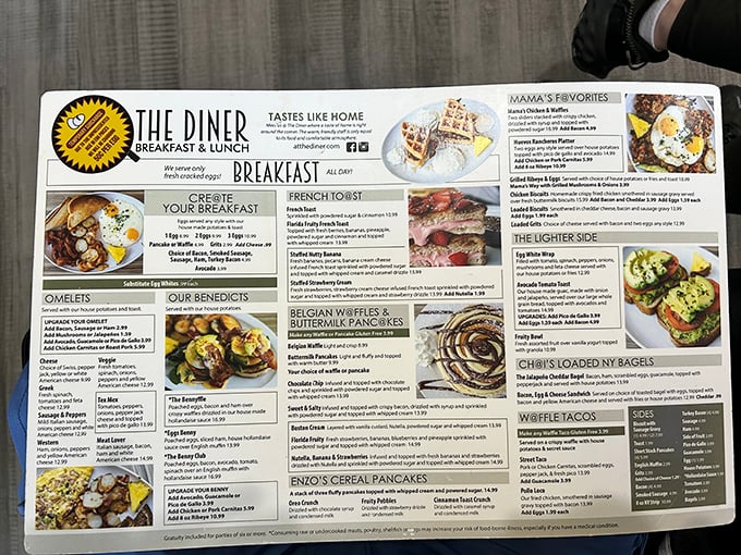 This isn't just a menu—it's a roadmap to breakfast nirvana. Study it like you're cramming for the most delicious exam of your life.