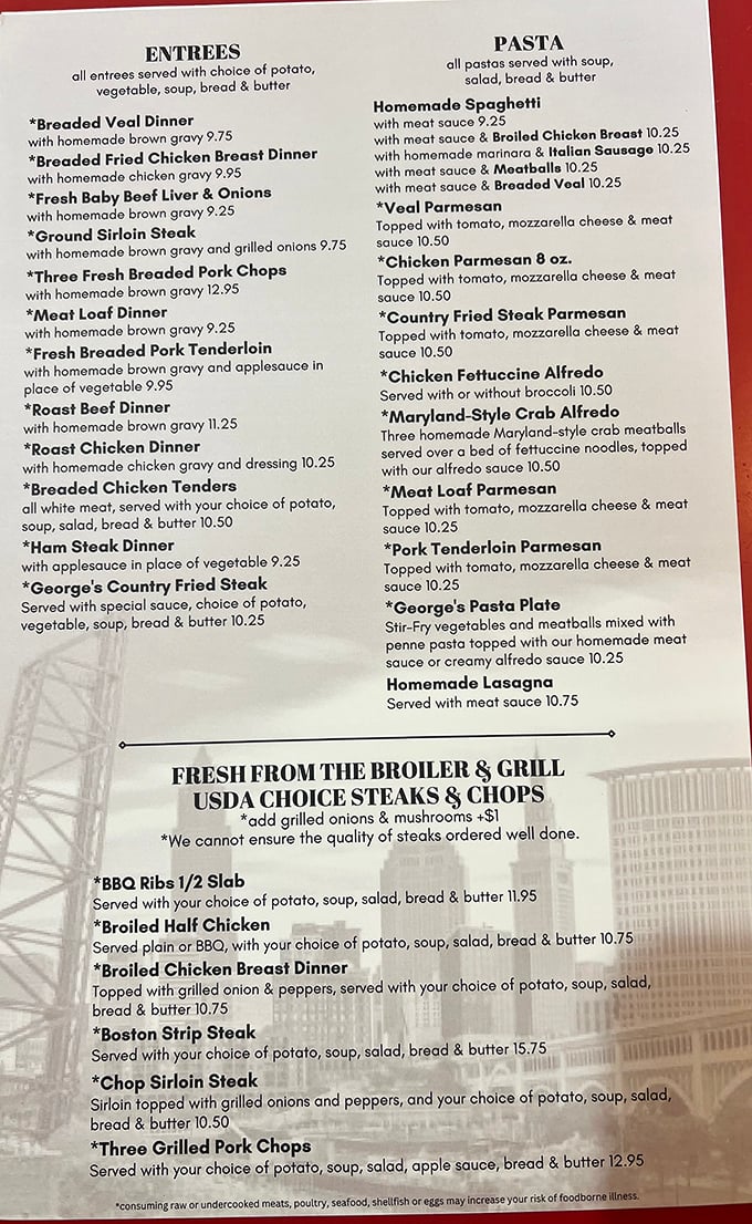 The menu reads like a love letter to American comfort food—each item promising the kind of satisfaction that makes you want to unbutton your pants afterward.