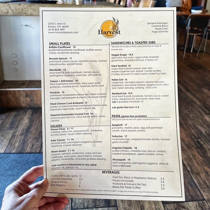 A menu that reads like a love letter to fresh ingredients. The meatballs aren't just listed—they're practically highlighted with invisible neon.