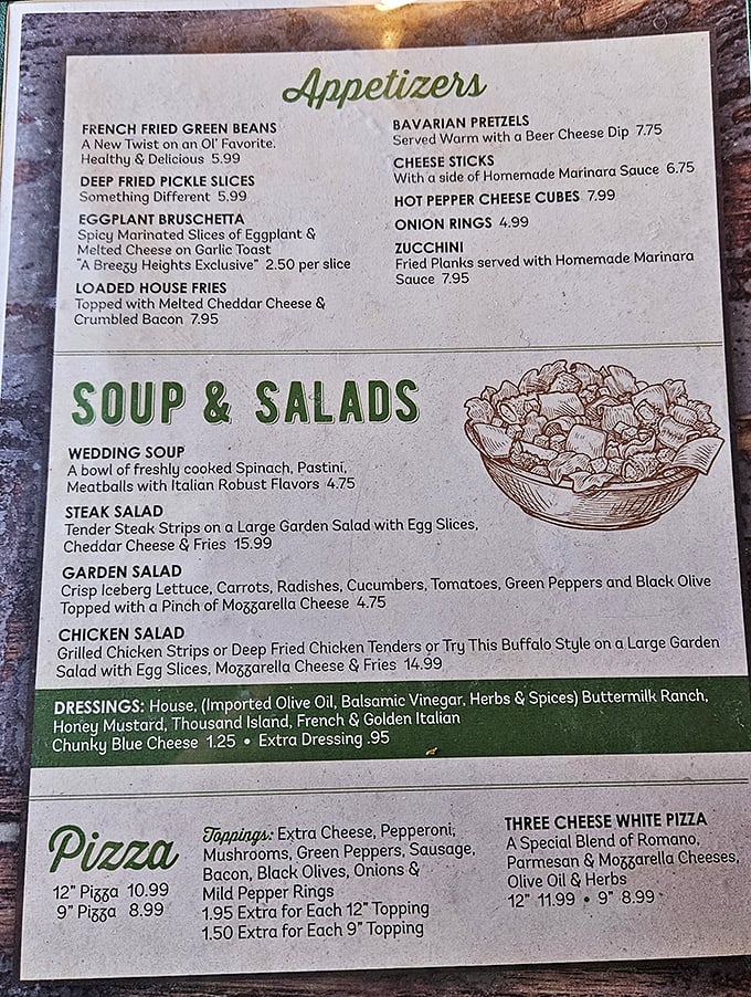 A menu that speaks the universal language of comfort food. No molecular gastronomy dictionary required – just straightforward deliciousness that your grandmother would approve of.