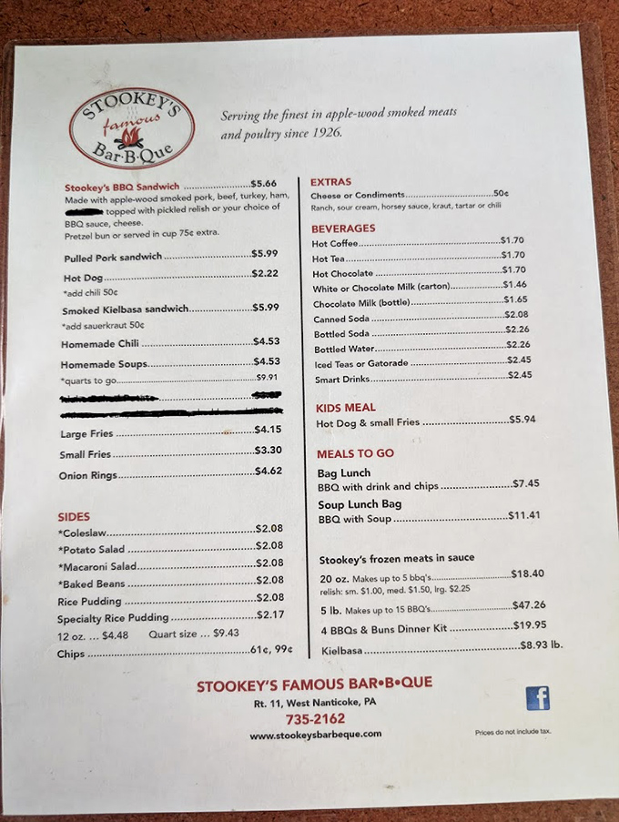 A menu that hasn't needed a trendy makeover since Calvin Coolidge was president. When you've perfected barbecue, why complicate things?