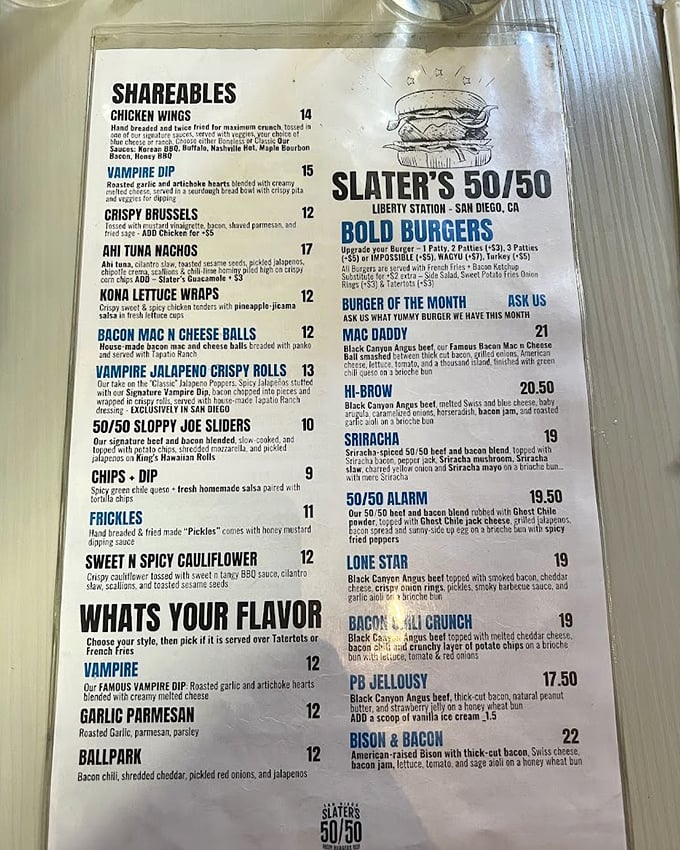 A menu that reads like a love letter to excess. The "Vampire Dip" alone is worth the trip, though your cardiologist might suggest a long-distance relationship.