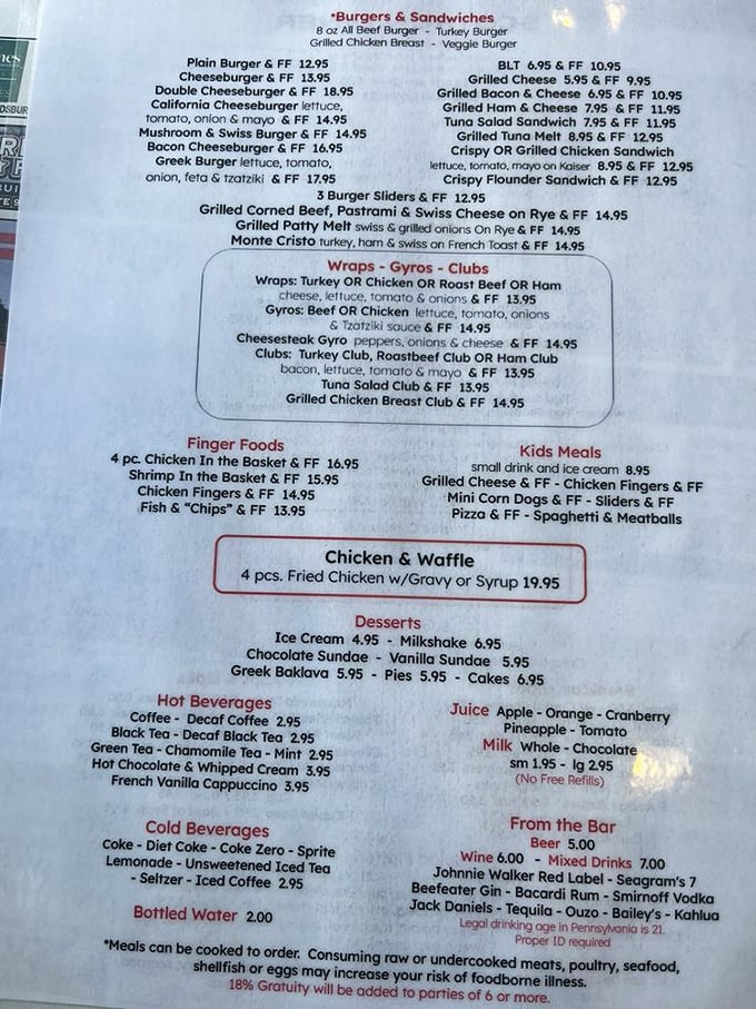 A menu that doesn't need fancy fonts or pretentious descriptions—just honest food that's stood the test of time.