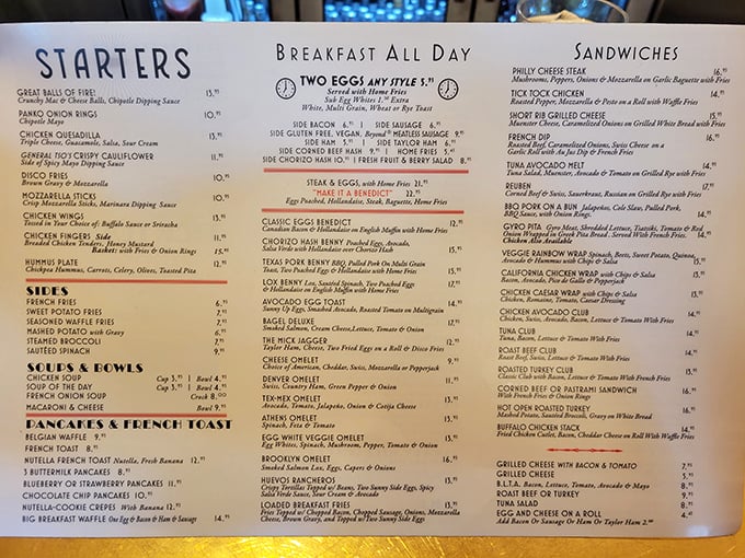 The menu at Tick Tock isn't just extensive—it's practically a novel with a happier ending than most bestsellers you've read lately.