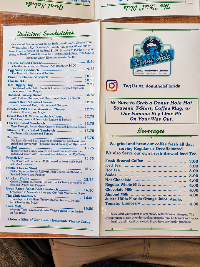 This menu isn't just a list—it's a roadmap to happiness. The sandwich section alone could solve most of life's problems.