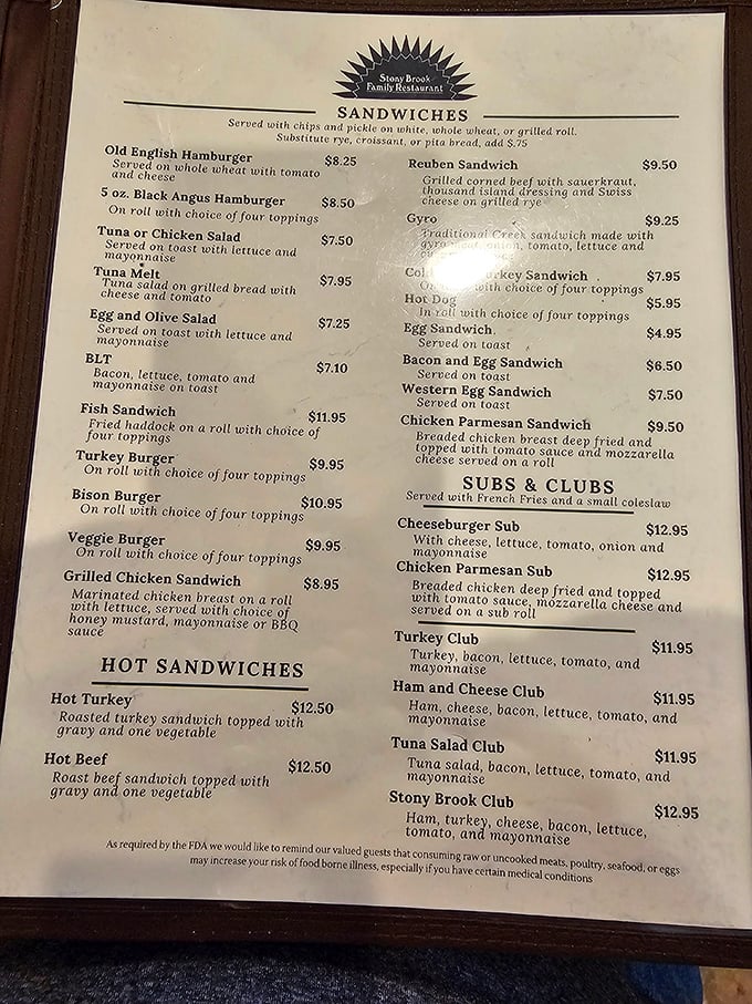 A menu that reads like comfort food poetry – where decisions become delightfully difficult and calories cease to exist.