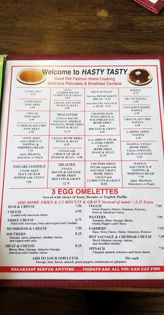 This menu isn't trying to reinvent breakfast—it's perfecting the classics with options that make decision-making deliciously difficult.