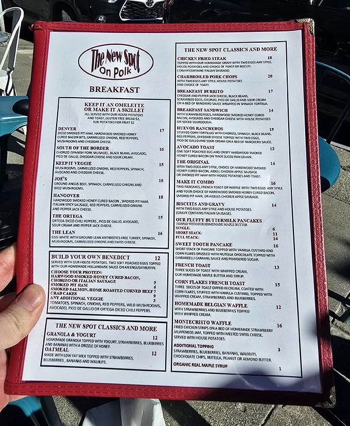 This isn't your typical diner menu – it's a breakfast bible filled with creative twists on beloved classics.