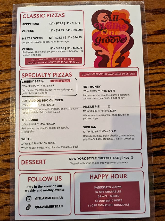 This menu isn't just a list—it's a roadmap to flavor paradise. The "All Love One Groove" motto says everything about this place.