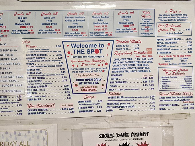This menu isn't just a list of food—it's a historical document showcasing nearly a century of American dining traditions at prices that won't require a second mortgage.