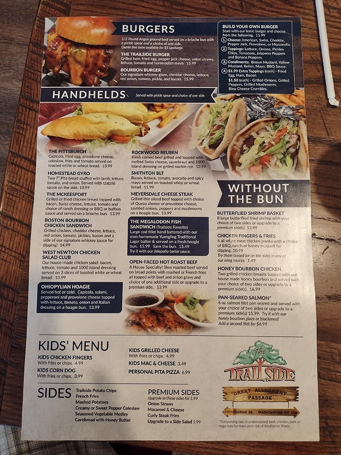 A menu that reads like a love letter to comfort food. The Megalodon Fish Sandwich isn't just a meal—it's a commitment.