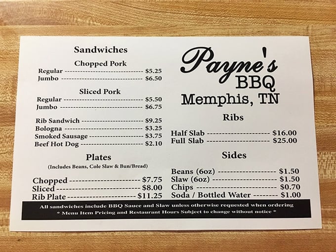 A menu so straightforward it's practically poetry—no fancy descriptions needed when your reputation speaks volumes louder than adjectives ever could.