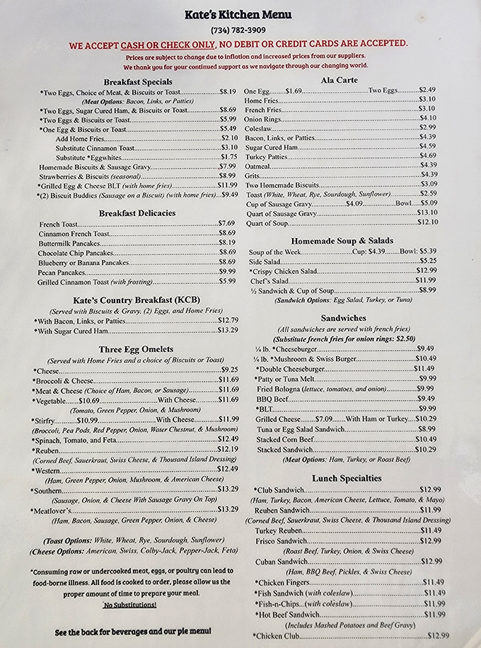 This menu isn't trying to reinvent the wheel—it's perfecting it. Simple breakfast and lunch classics executed with the care your grandmother would approve of.