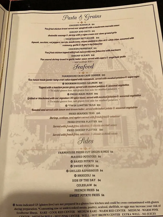 A menu that reads like a love letter to comfort food—where seafood and steak get equal billing and gluten-free options aren't an afterthought.
